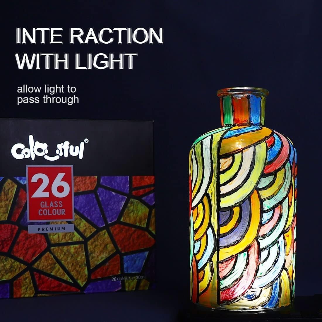 Mua Colorful Stain Glass Paint Set with 6 Brushes, 1 Palette & 1 Sponge ...