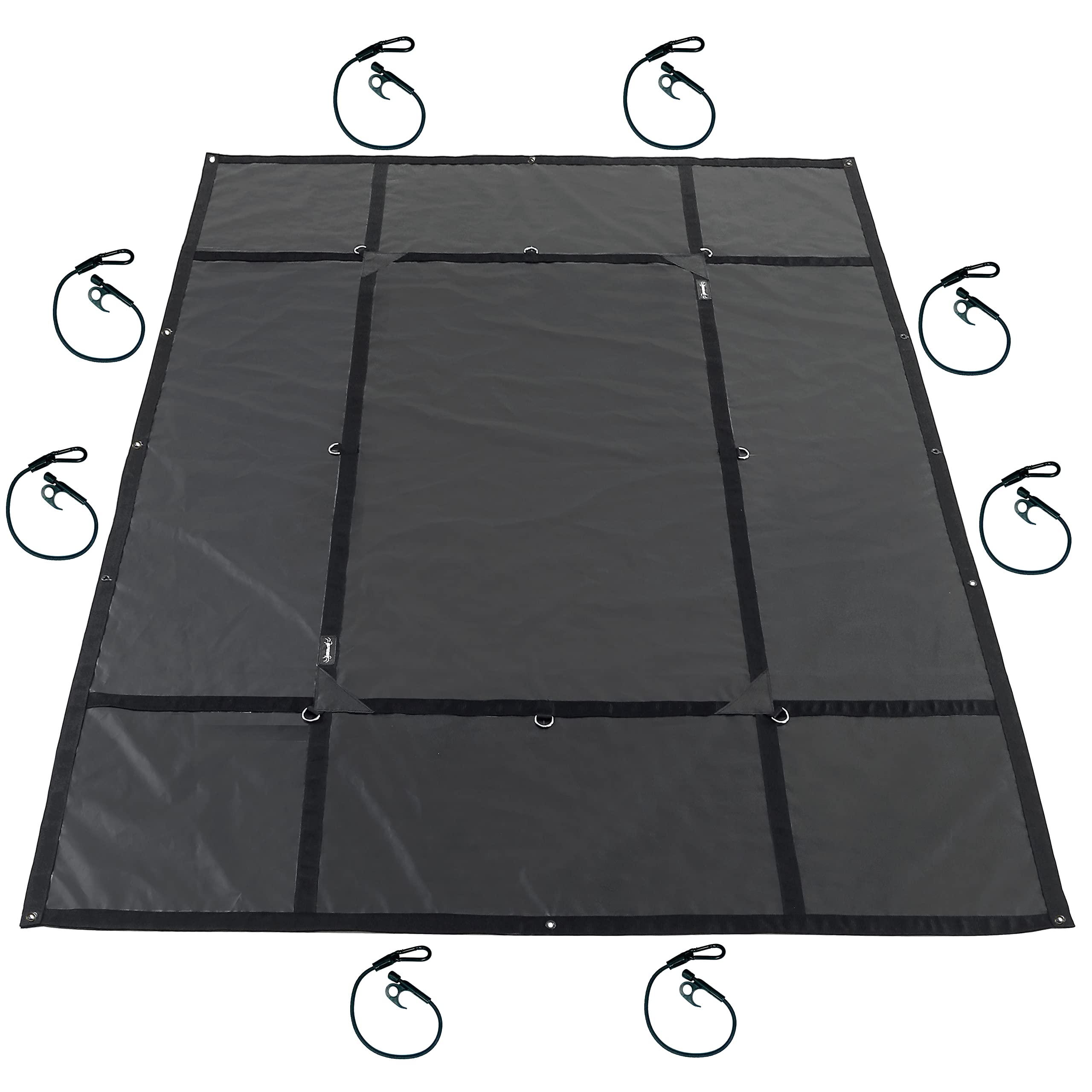 SPIDER Pickup Truck Bed Tarp (7’8” W x 10’6 L) - Heavy Duty Black Solid ...