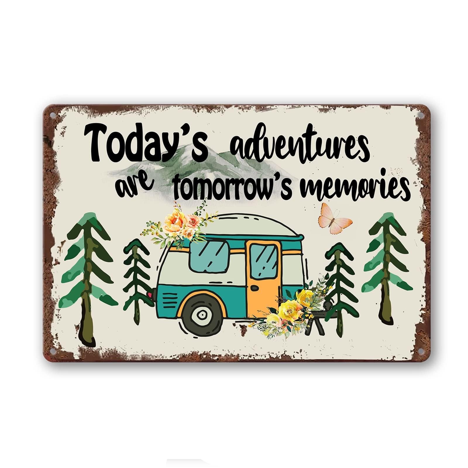 Camping Wall Decor Camper Adventure Tin Sign Rv Decorations For Inside ...