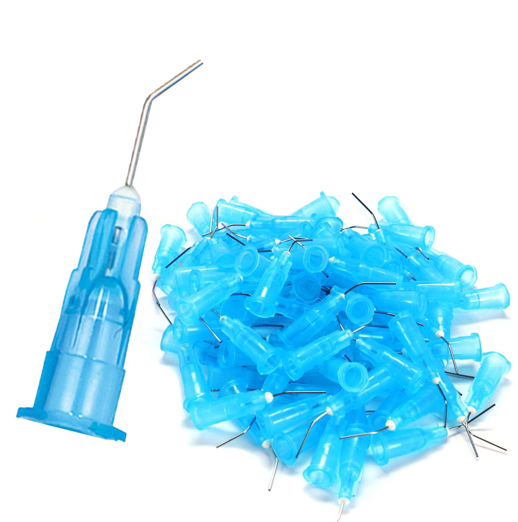 100Pkg. Pre-Bent applicator Tips 25 Ga.Blue Etchants Dental PreBent ...