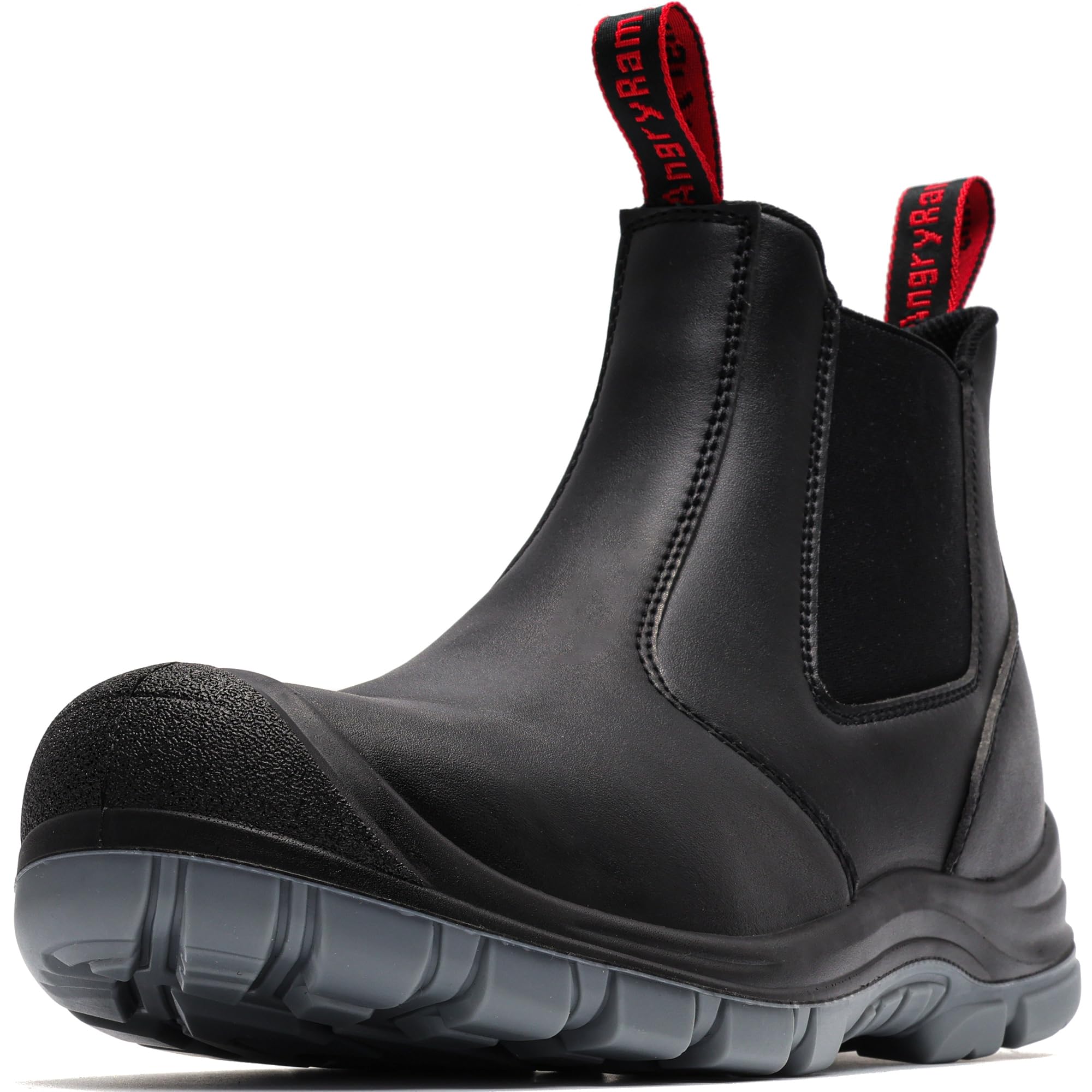 ANGRYRAM Steel Toe Slip on Work Boots for Men Waterproof Slip Resistant ...