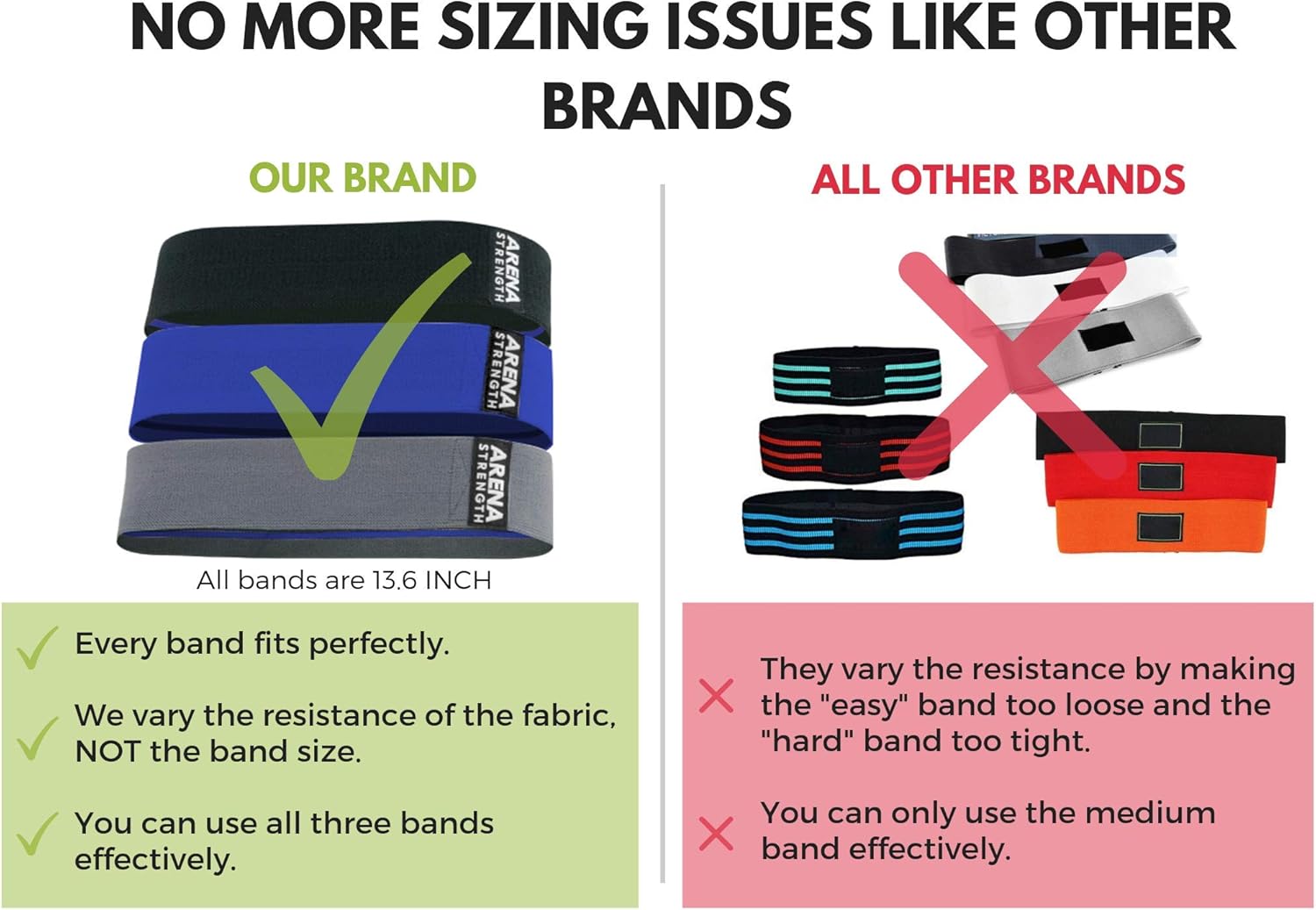 Arena Strength Fabric Booty Bands: Fabric Resistance Bands for Legs and ...
