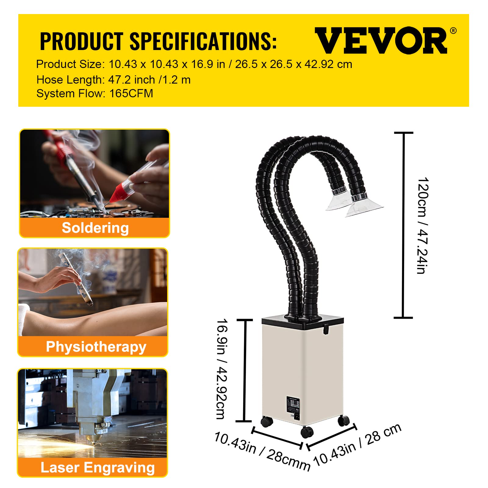 Mua VEVOR Solder Fume Extractor, 150W 165 CFM Smoke Absorber, 3-Stage ...