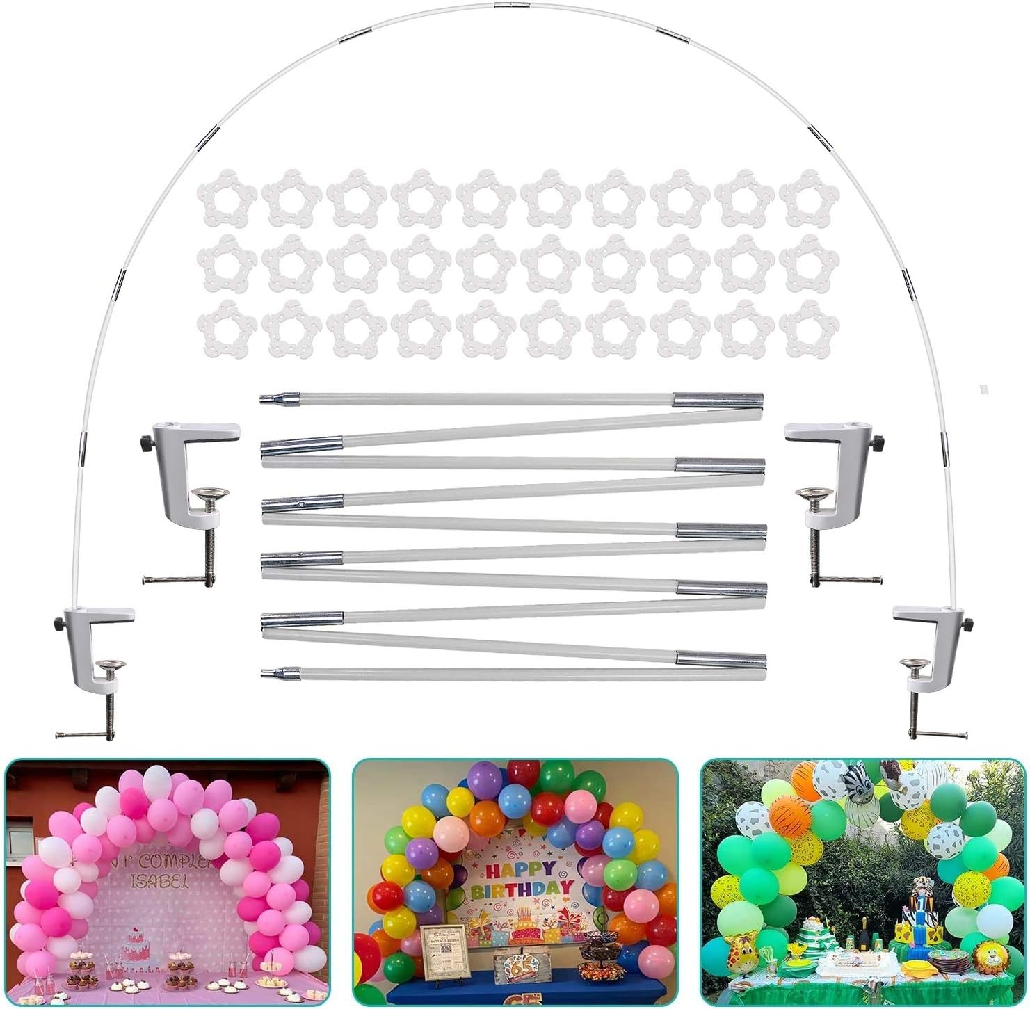 HYFAM Table Balloon Arch Kit, 13ft Adjustable and Reusable DIY Balloon ...