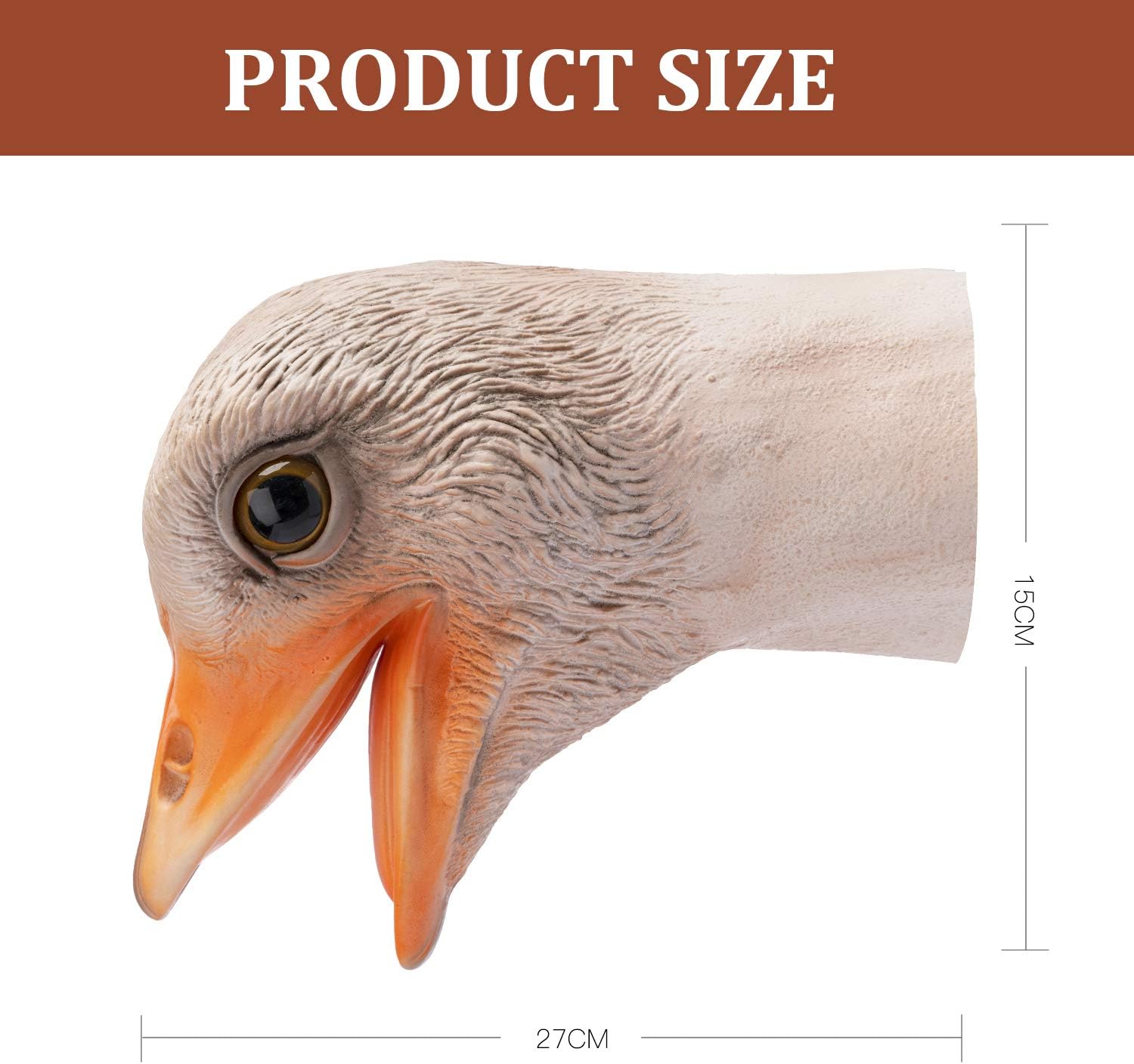 CreepyParty Ostrich Puppet Bird Hand Puppet Realistic Latex Rubber Soft ...