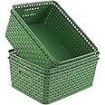 Amazon.com: Rinboat Medium Plastic Baskets for Organizing, Plastic ...