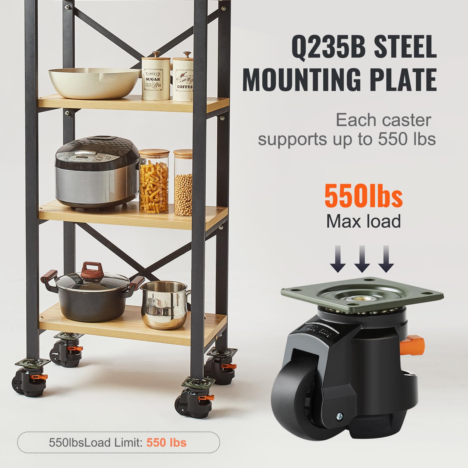 Mua VEVOR Leveling Casters Set of 4, 2.5" Heavy Duty with Upgraded ...