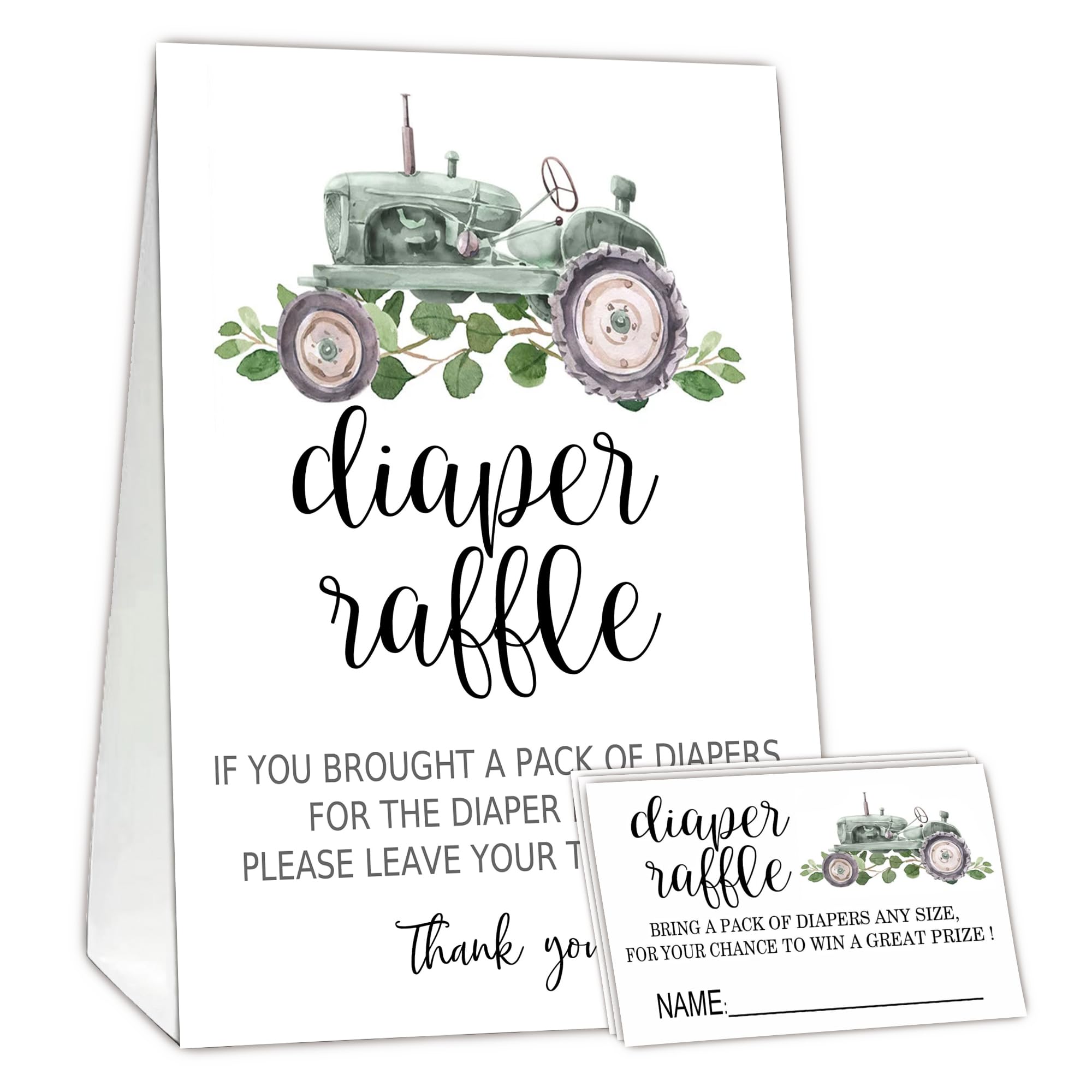 Truck Raffle Tickets for Baby Shower Game, 1 Standing Sign(5 * 7 Inch ...
