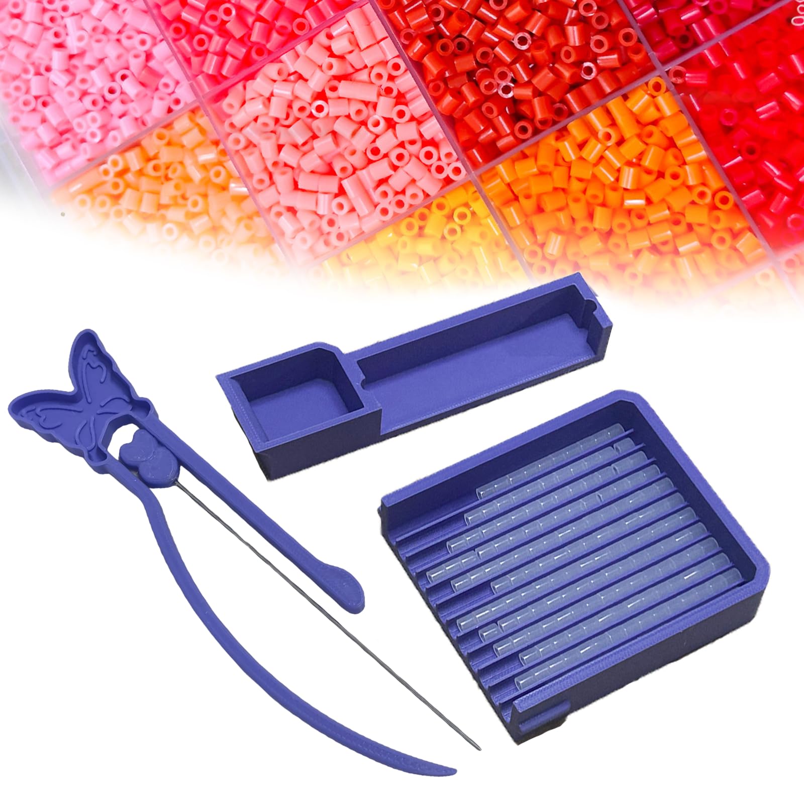 liwupro Fuse Bead Single Needle Tweezer & Aligner Tray Set, 5mm Fuse ...