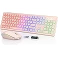 Amazon.com: Wireless Keyboard and Mouse Combo - RGB Backlit ...