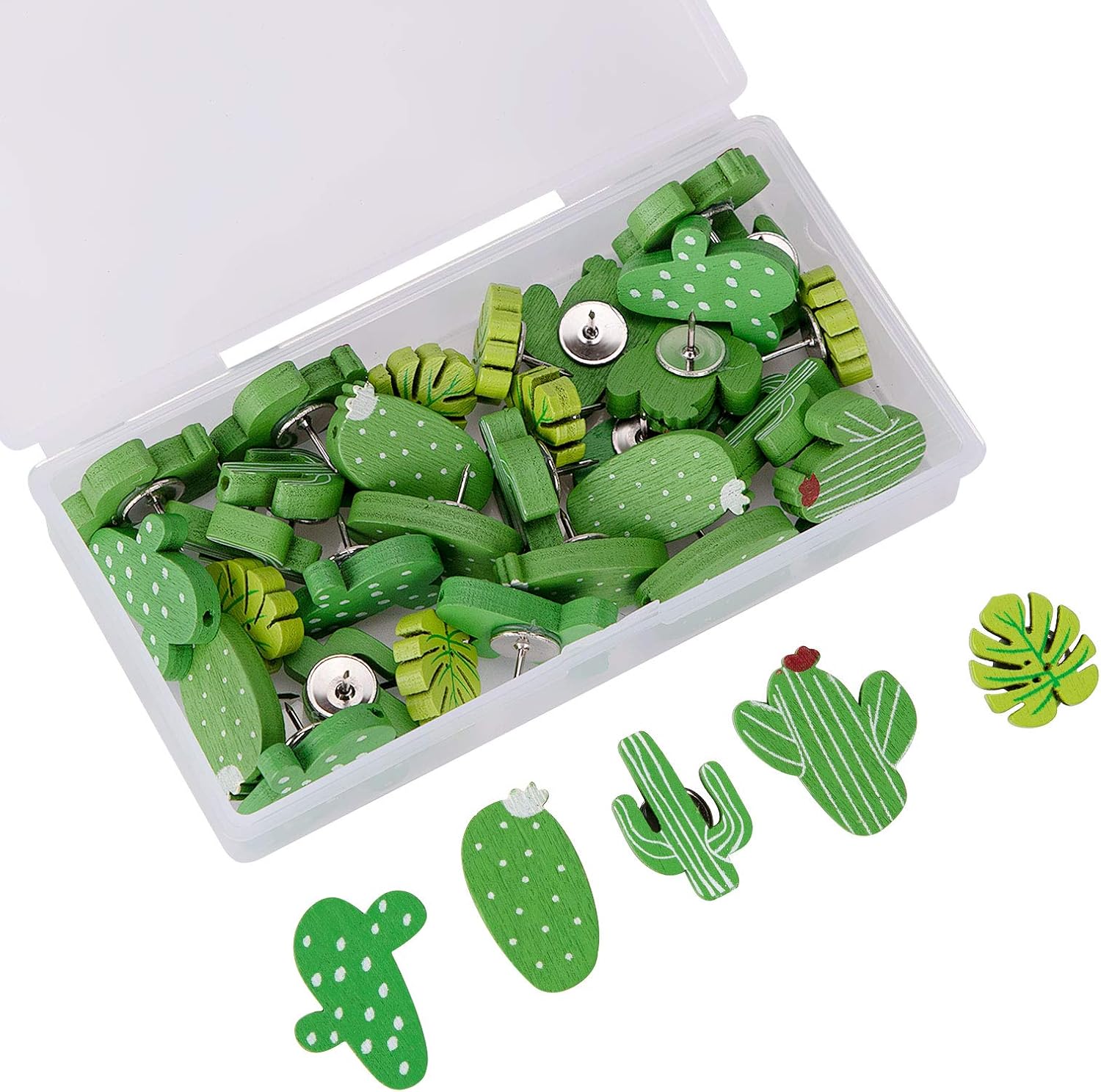 Danolt Push Pins Decorative Cactus 30 Pieces Palm Leaf Drawing Board ...