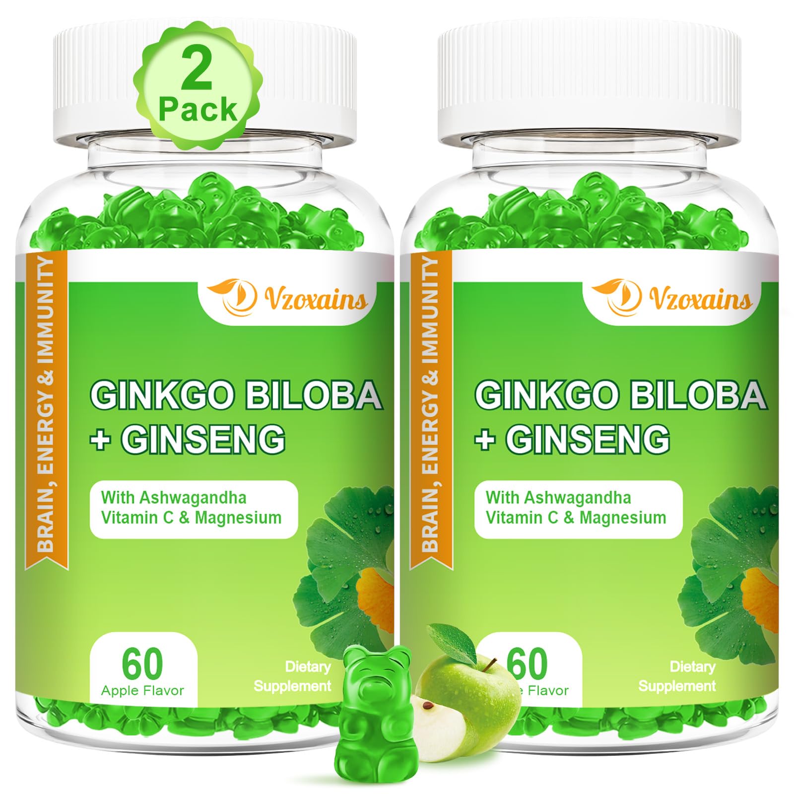 Mua 2 Packs 240mg Ginkgo Biloba Gummies, Supports Healthy Brain ...
