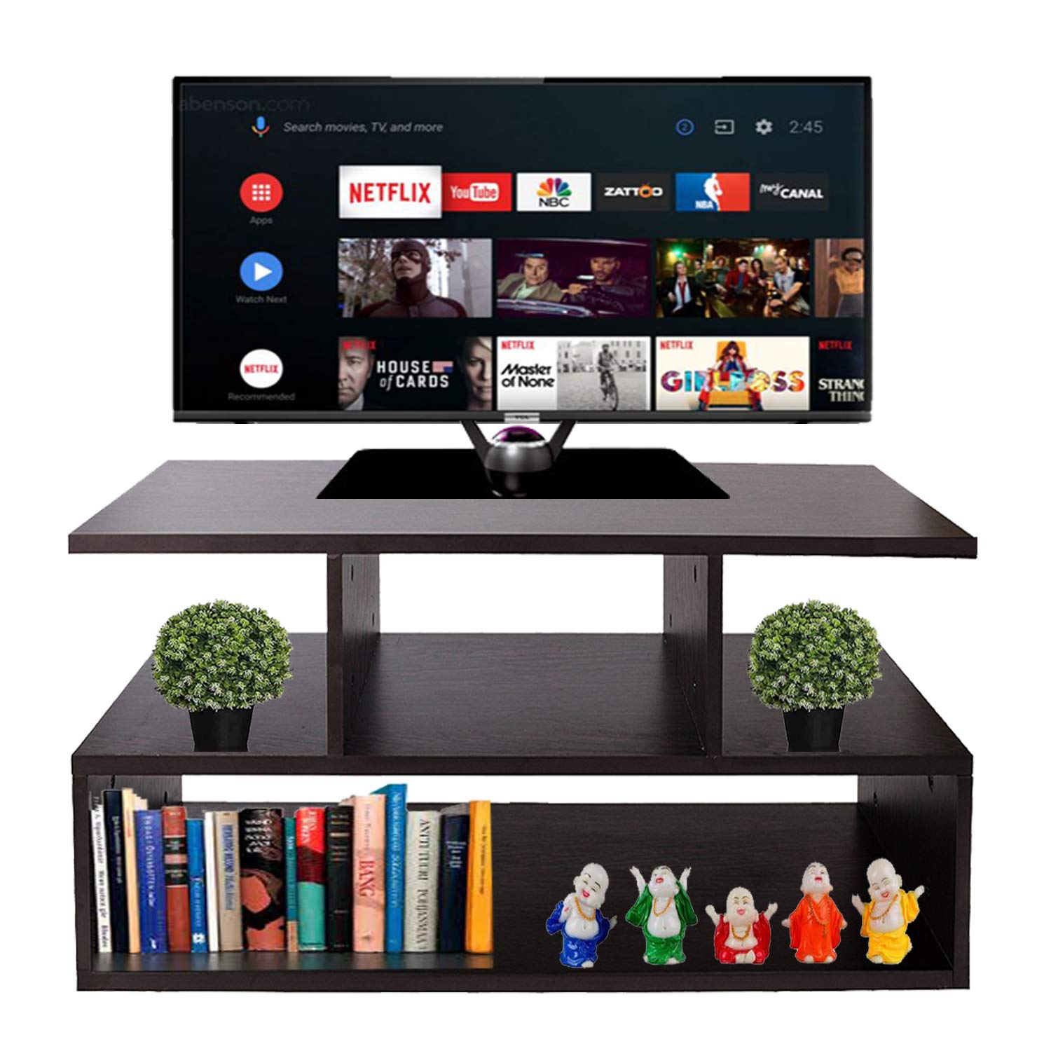 AAROORA Engineered Wood TV Table Unit Display Storage Cabinet Rack with ...