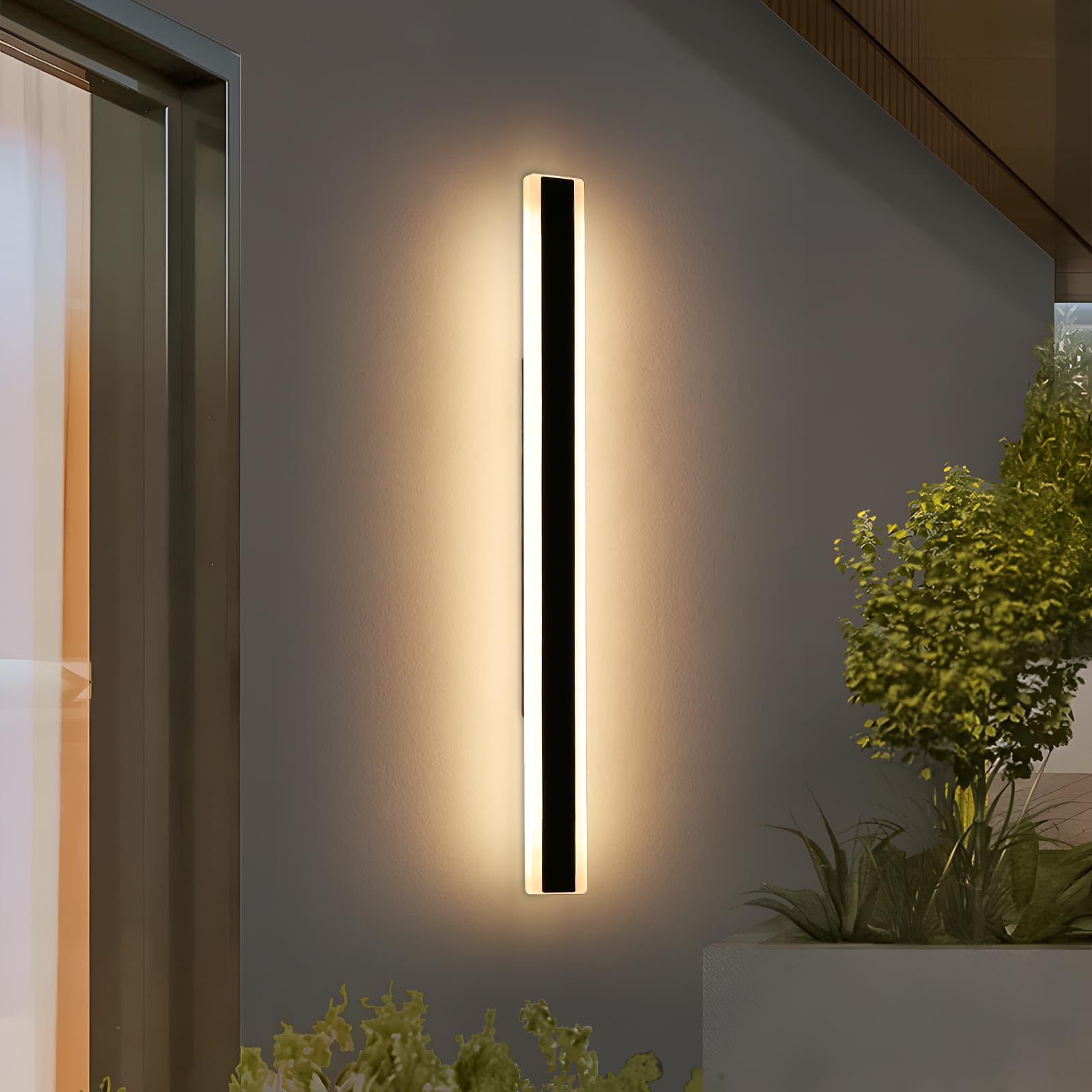 Daoseolo Outdoor Long Strip Wall Lights, 59inch Modern LED Wall Sconces ...