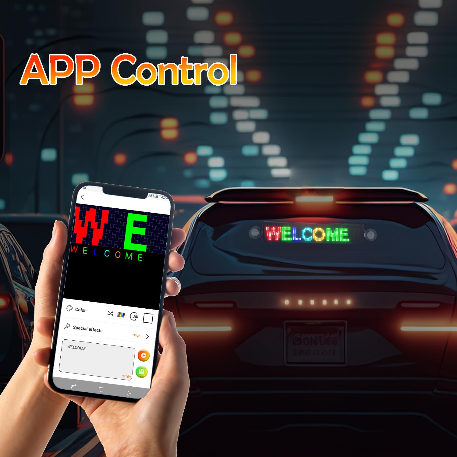 Mua Leadleds Scrolling Led Sign, USB 5V Led Car Sign Bluetooth App ...