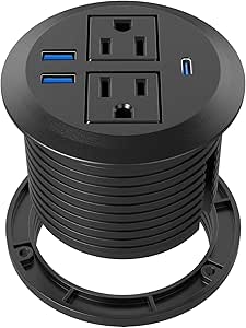 Amazon.com: Desktop Power Grommet with PD 18W Fast Charging USB C ...