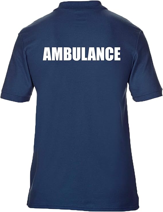 Ladies Ambulance Printed Navy Polo Shirt, Medical Clothing: Amazon.co ...