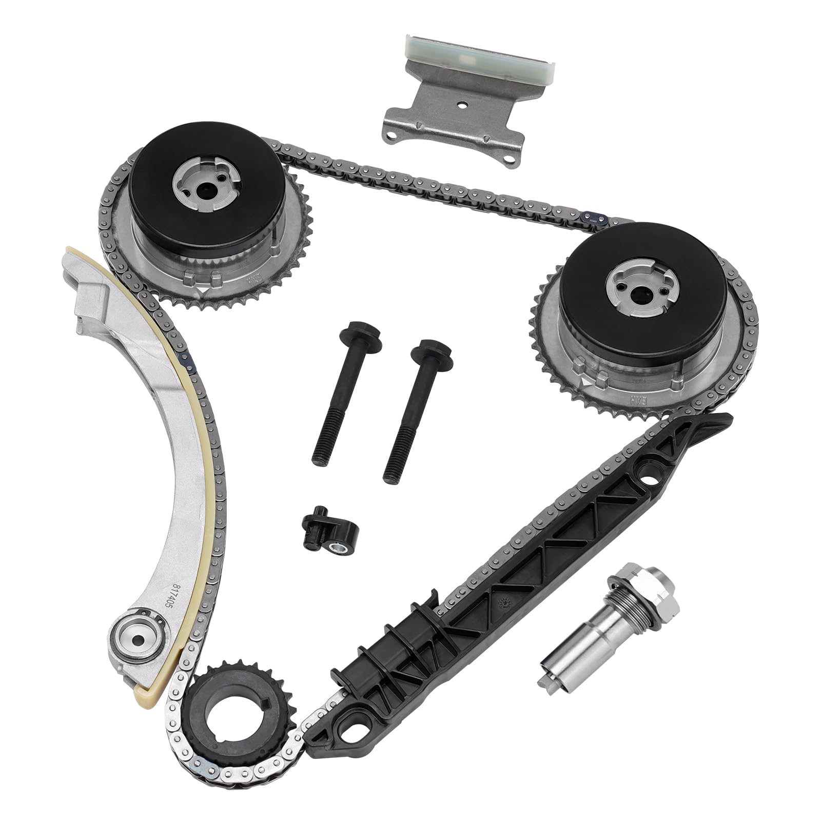 TEMSONE Engine Timing Chain Kit with Tensioner Guide Rail VVT Sprocket ...