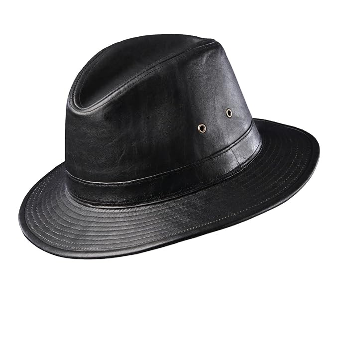 Xlarge Vegan Leather Safari Fedora Hat, Australian Outback Style ...