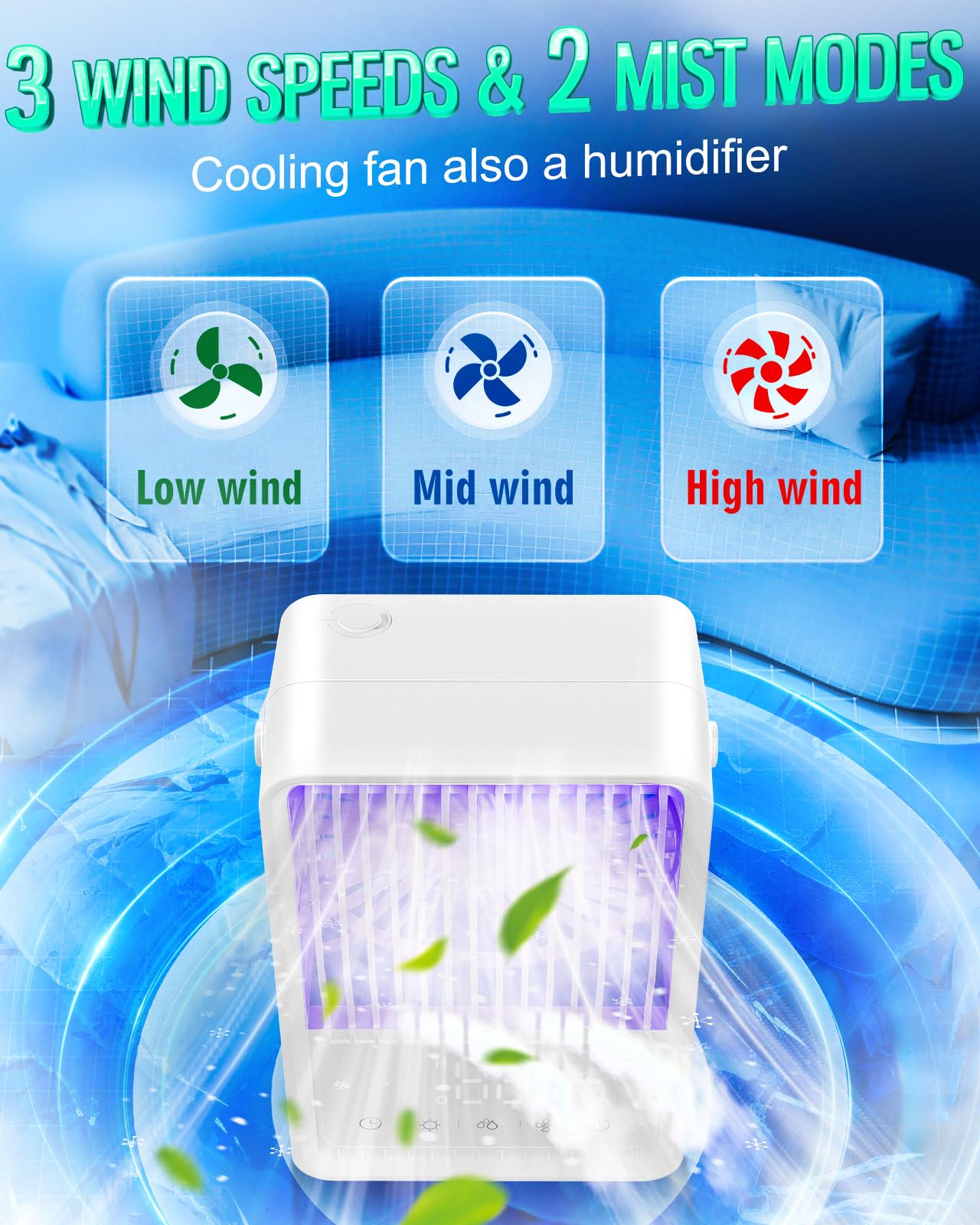 Mua Portable Air Conditioners, 3 Speeds & 2 Mist Modes LED Screen 600ML ...