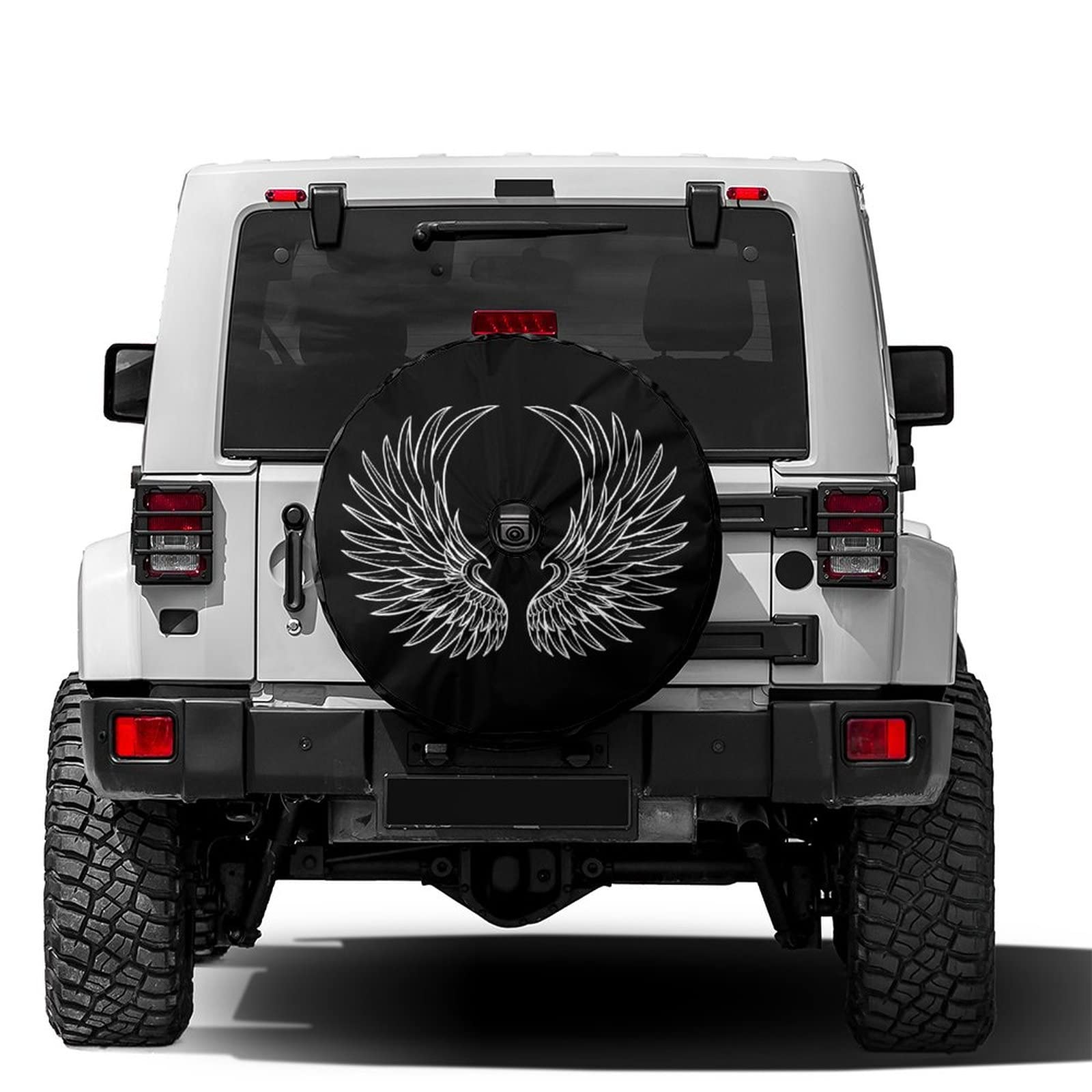 Foruidea Angel Wings Spare Tire Cover with Backup Camera Hole Wheel ...
