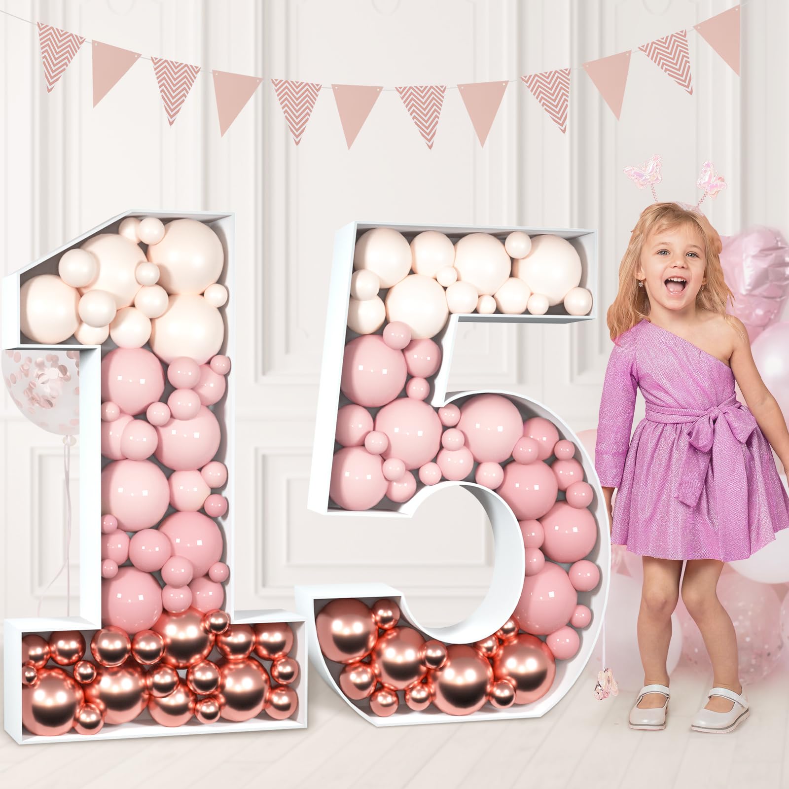 imprsv 3FT Mosaic Numbers for Balloons 15th Birthday Decorations Mosaic ...
