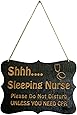 Amazon.com: Shhh Sleeping Nurse Door Sign 9x6.5in Black Painted Wood ...