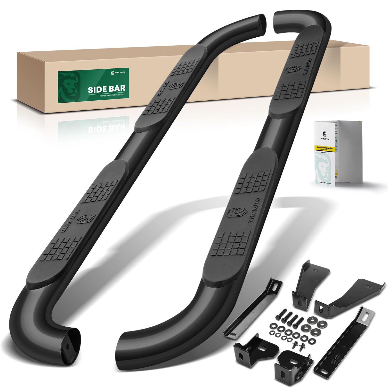 YHTAUTO 4 Inch Running Boards Side Steps Fit 2019-2024 Chevy Silverado ...