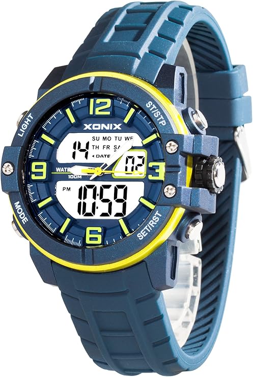 Men's XONIX sports watch, digital & analog, stopwatch, alarm, WR100M ...