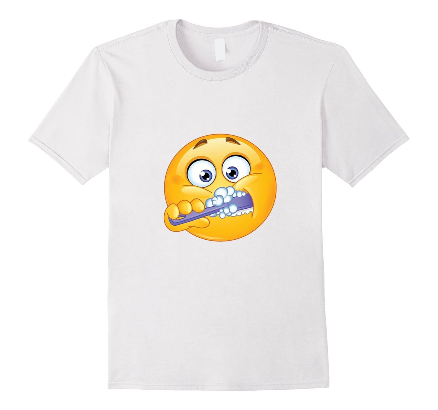 Smiley Emoji Brushing Teeth t-shirt Toothbrush Toothpaste-TD – theteejob