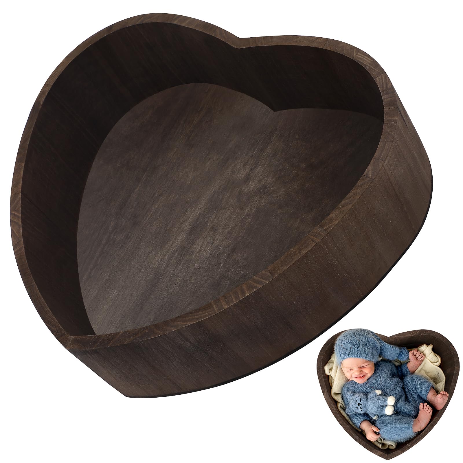Bed Heart Small Photo Shaped Wooden Posing Newborn Photograph ...