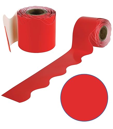 Carson Dellosa 36 Ft Scalloped Red Bulletin Board Borders, Classroom ...