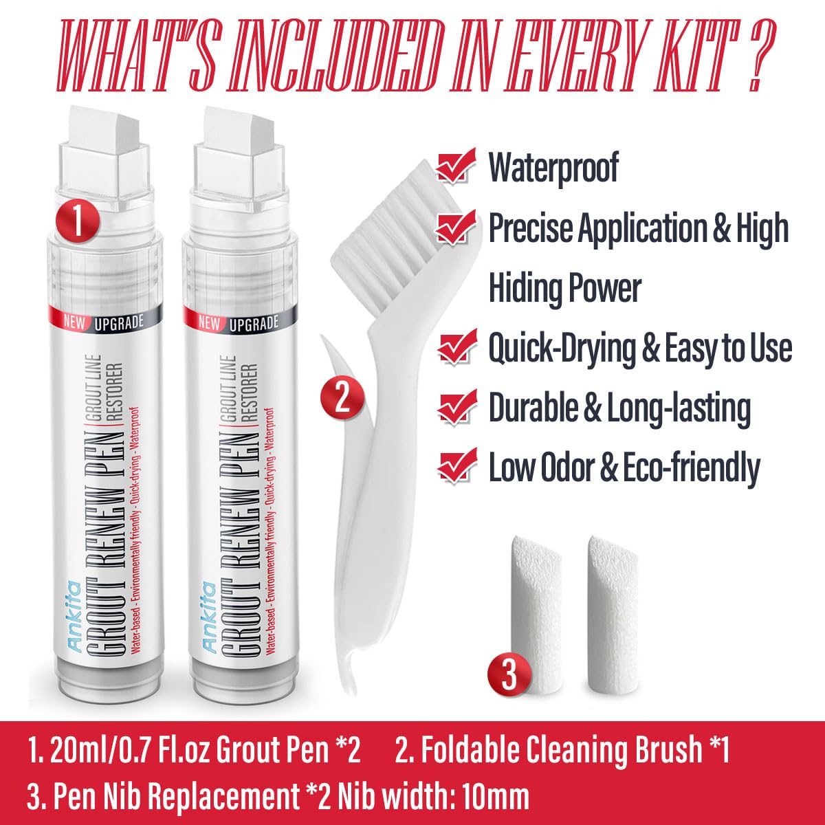 Mua White Grout Renew Pen, 2 Large Size 20ml Bathroom Tile Grout Pen ...
