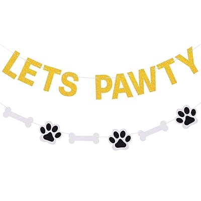 Yvokii Dog Birthday Party Lets Pawty Banner - Paw Nepal | Ubuy