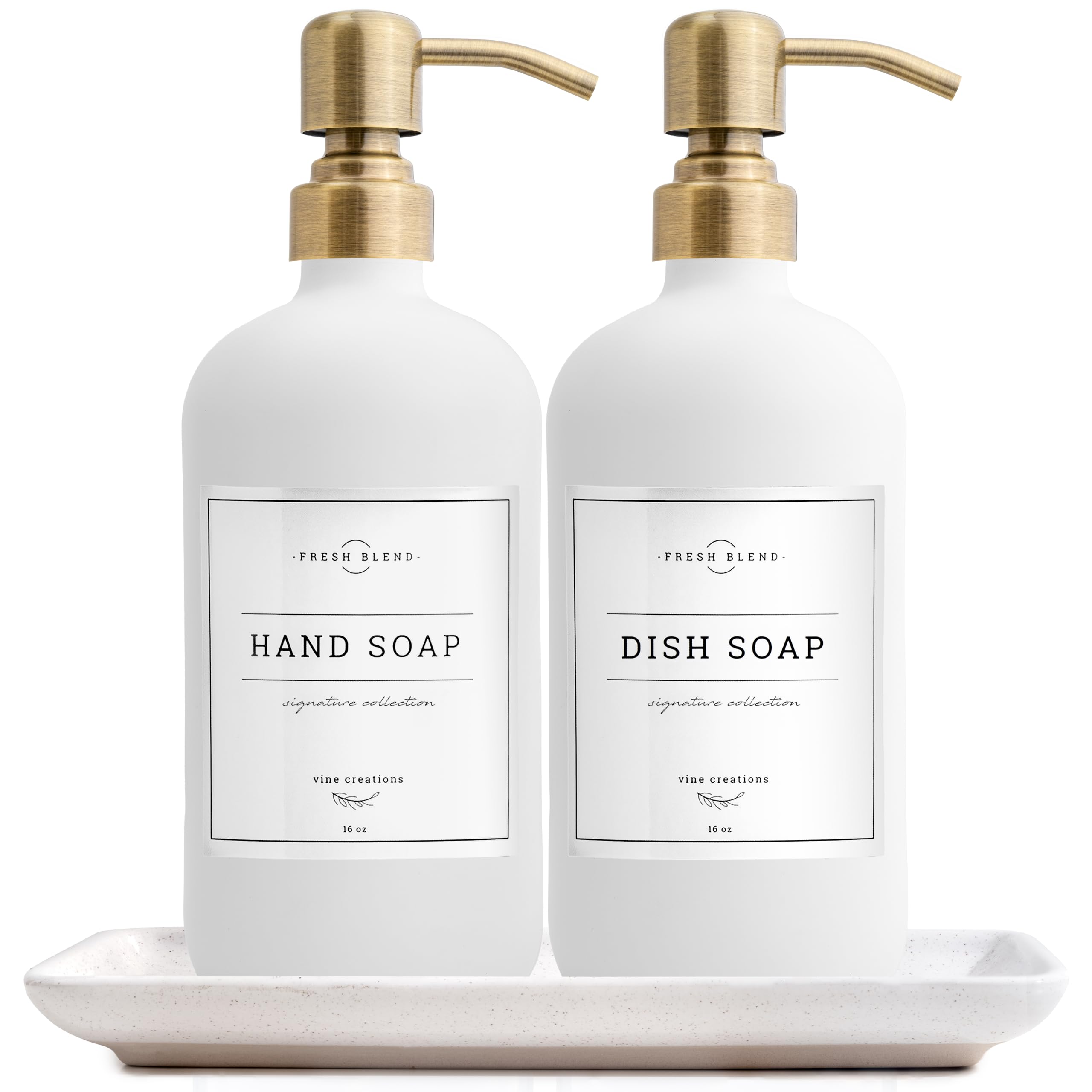 Vine Creations Glass Soap Dispenser, 2 Pack Kitchen Soap Dispenser Set ...