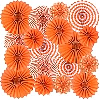 Amazon.com: 18Pc Party Hanging Orange Paper Fans, Fall Paper Fans ...