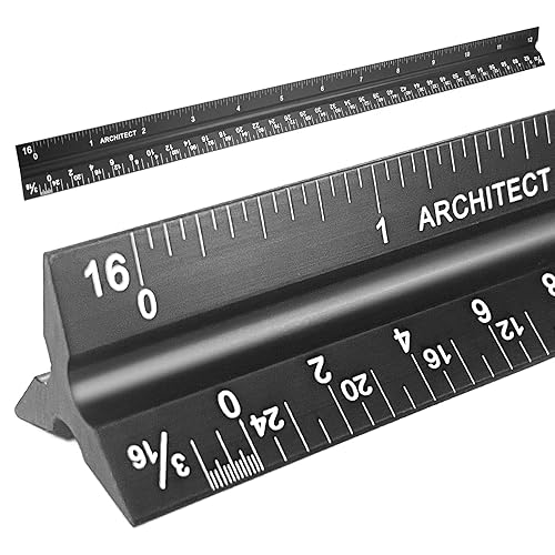 Architectural Scale 12" Aluminum Architect Triangular Ruler Engineers ...