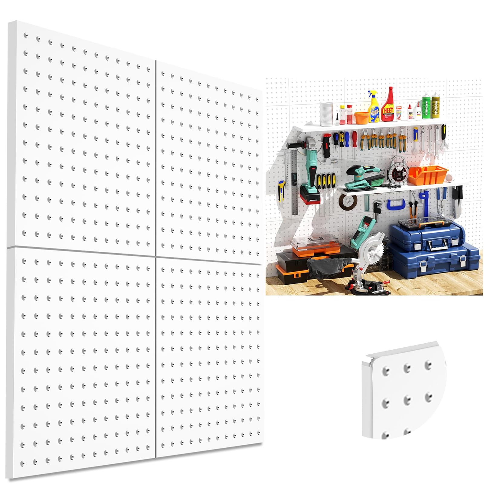 Mua DEMEDO Peg Board, 4Pcs Metal Pegboard Wall Organizer with Heavy ...