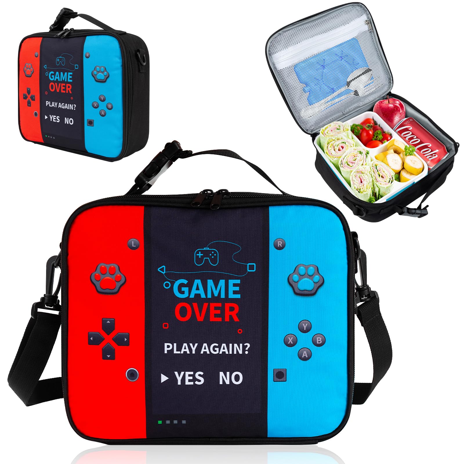 Game Console Insulated Lunch Bag lonchera for Teen Boy Kid Gamer Lunch ...