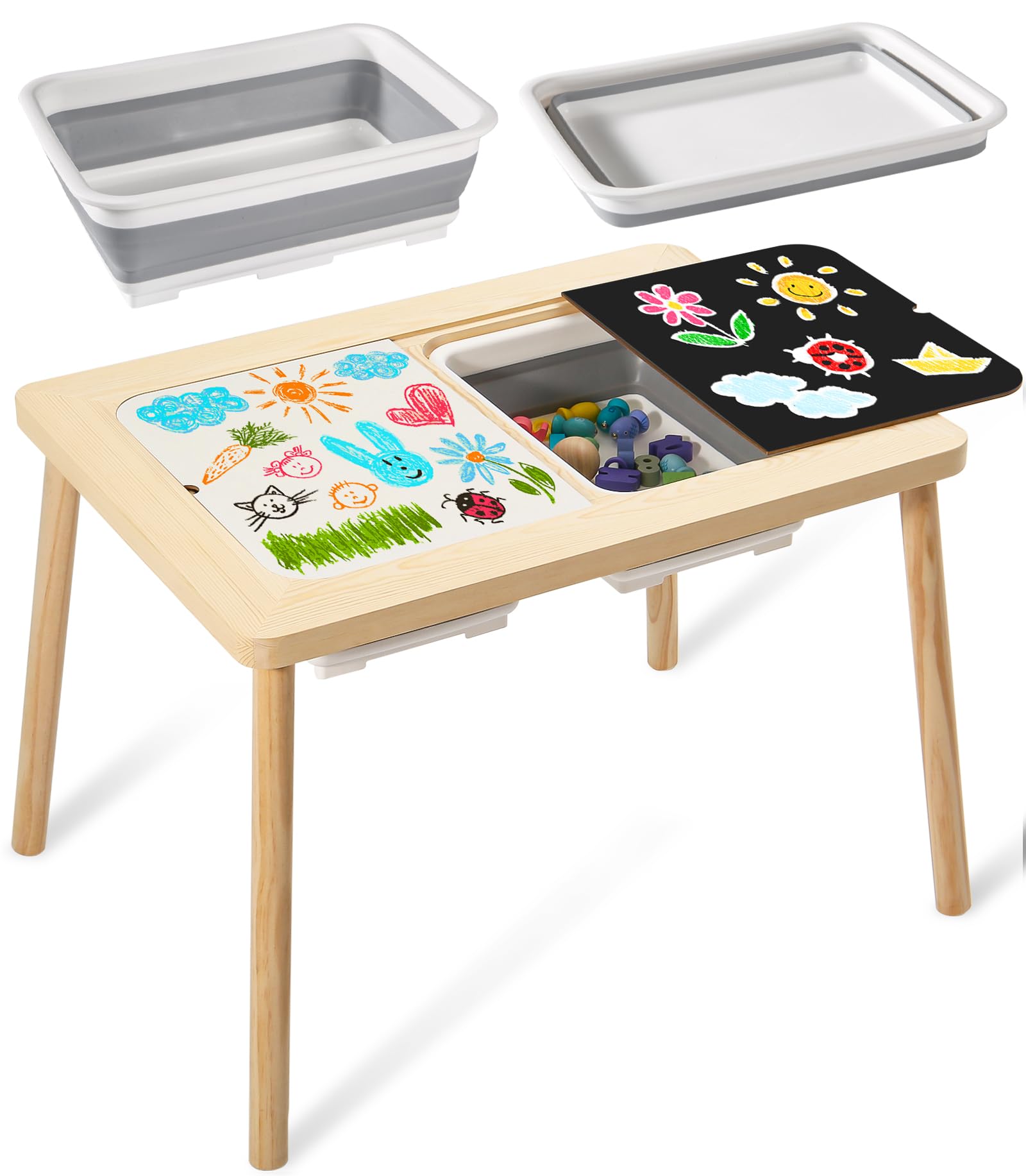 Purelax 5 in 1 Children's Sensory Table, Multifunction Toddler Play ...