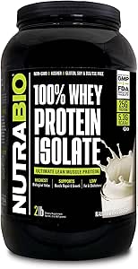 Amazon.com: NutraBio 100% Whey Protein Isolate (Unflavored, 2 Pounds ...