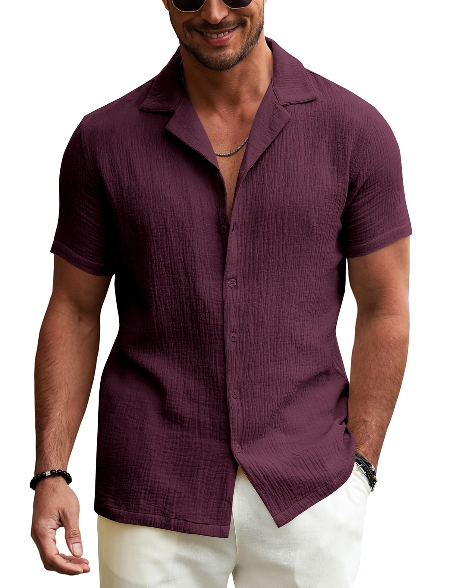 URRU Men's Shirts Short Sleeve Hawaiian Beach Shirts Summer Casual ...