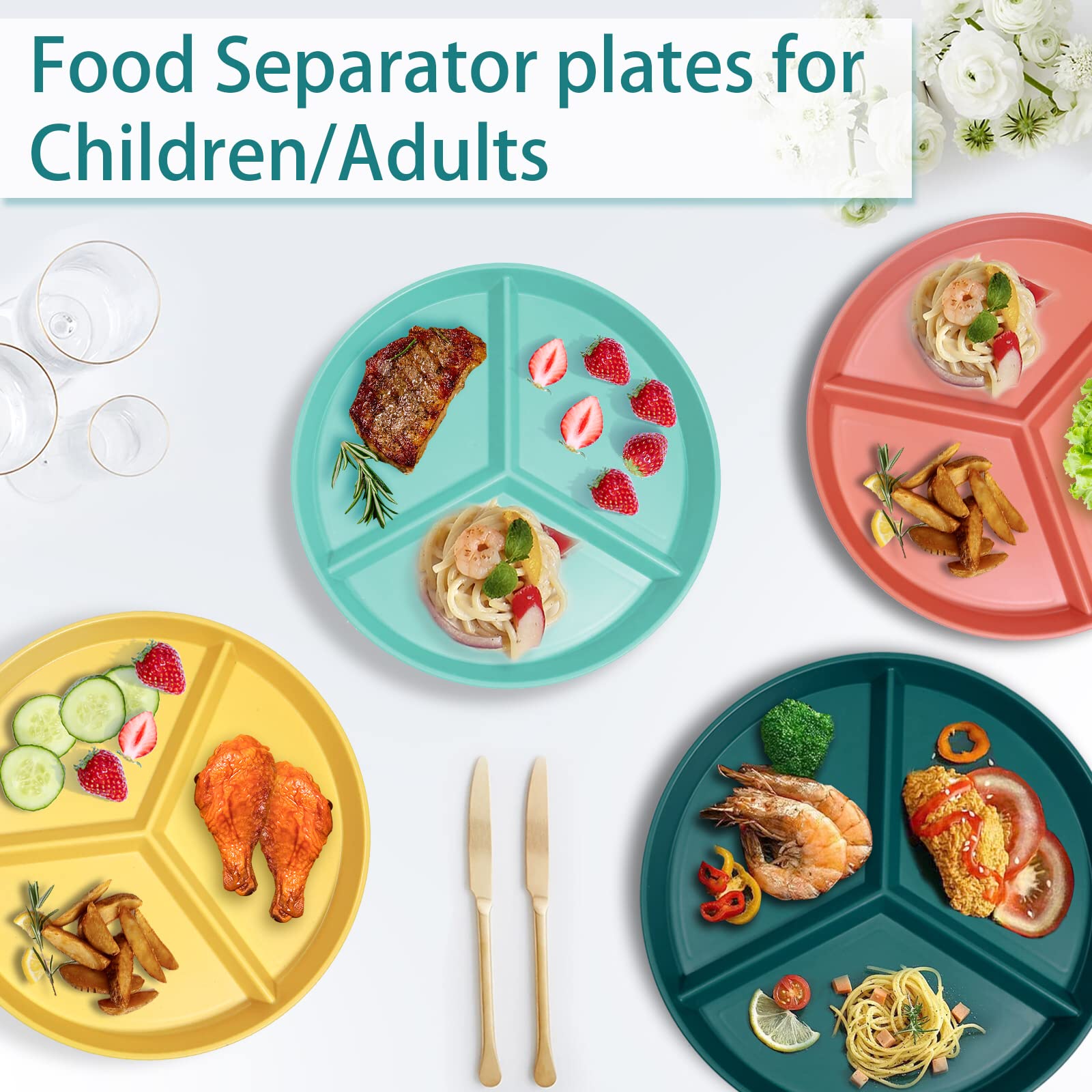 Mua YUESHENGHAO 9.6 Inch Adult Portion Control Plates, 8 Pieces ...