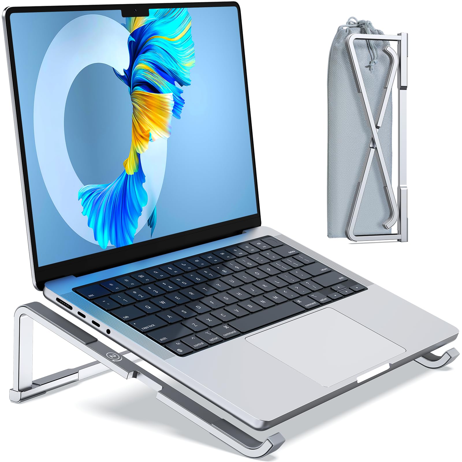 MOKURU Laptop Stand for Desk, Aluminum Computer Stand for Laptop ...