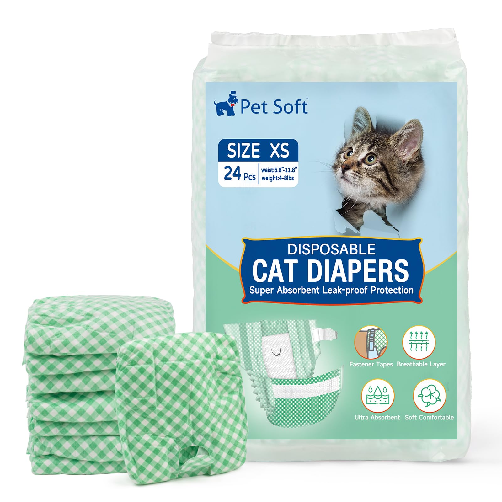 Pet Soft Disposable Cat Diapers - Female Dog Diapers for Cats & Dogs in ...