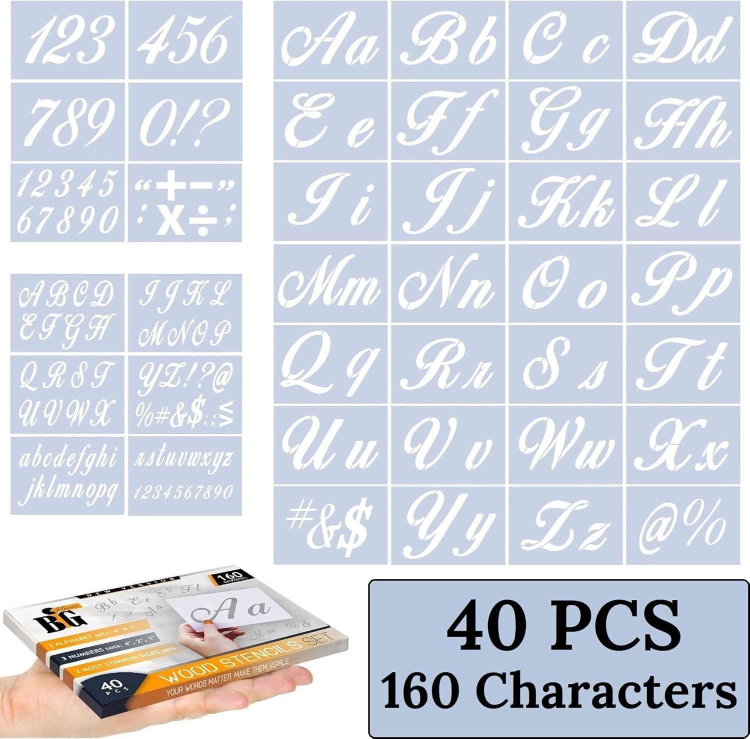 Letter Stencils for Painting on Wood - Alphabet Stencils with ...