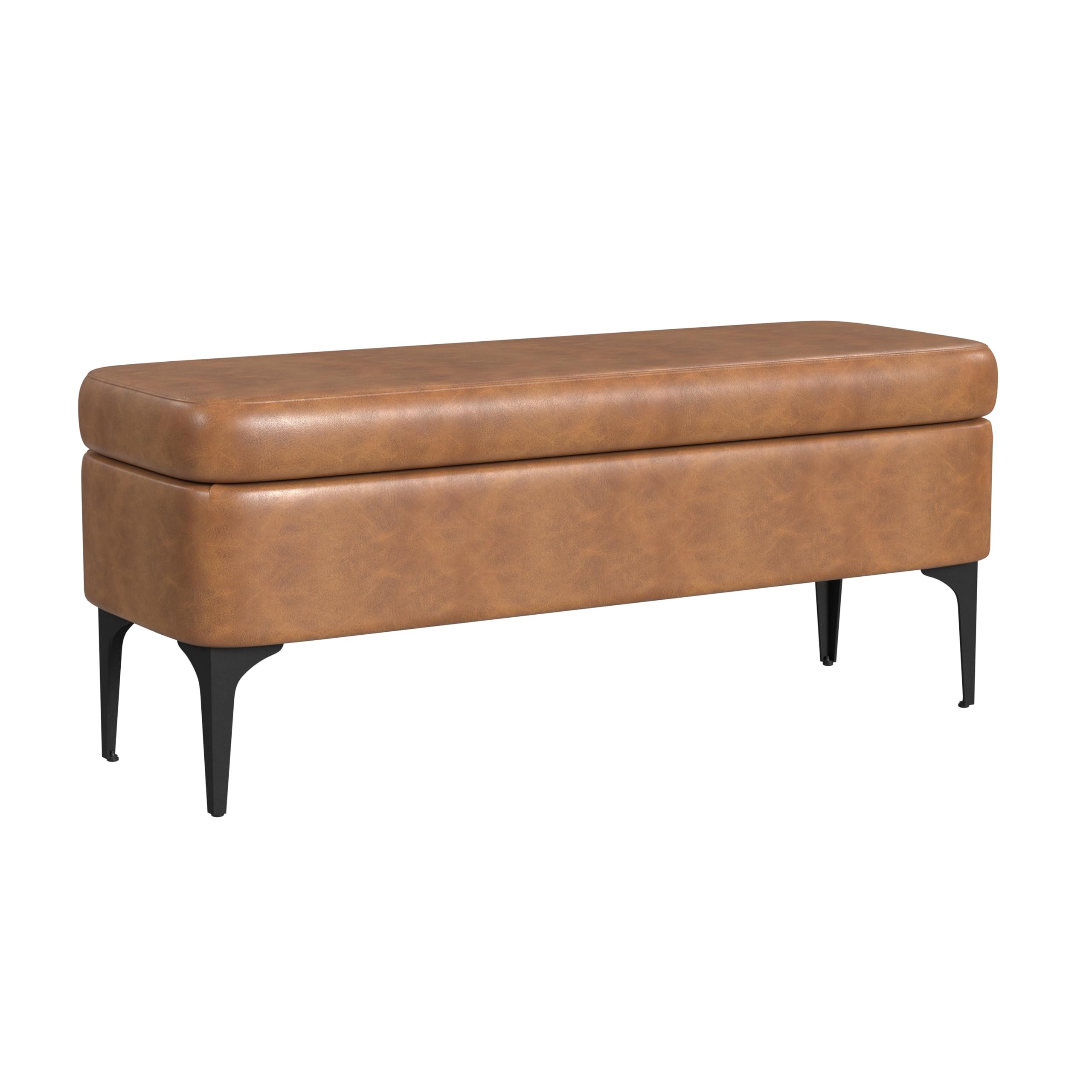 HomePop Upholstered Storage Bench with Metal Leg Home Décor|Bench with ...