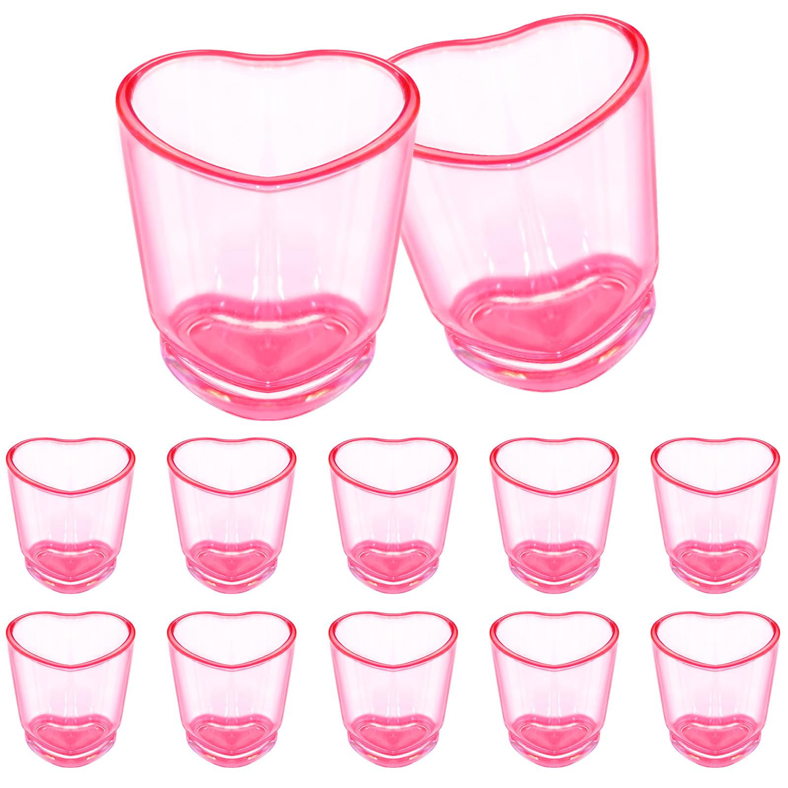 ZZYFGH 12 Pack Pink Shot Glass Set,Heart Shaped Shot Glasses Set 1.5 oz ...
