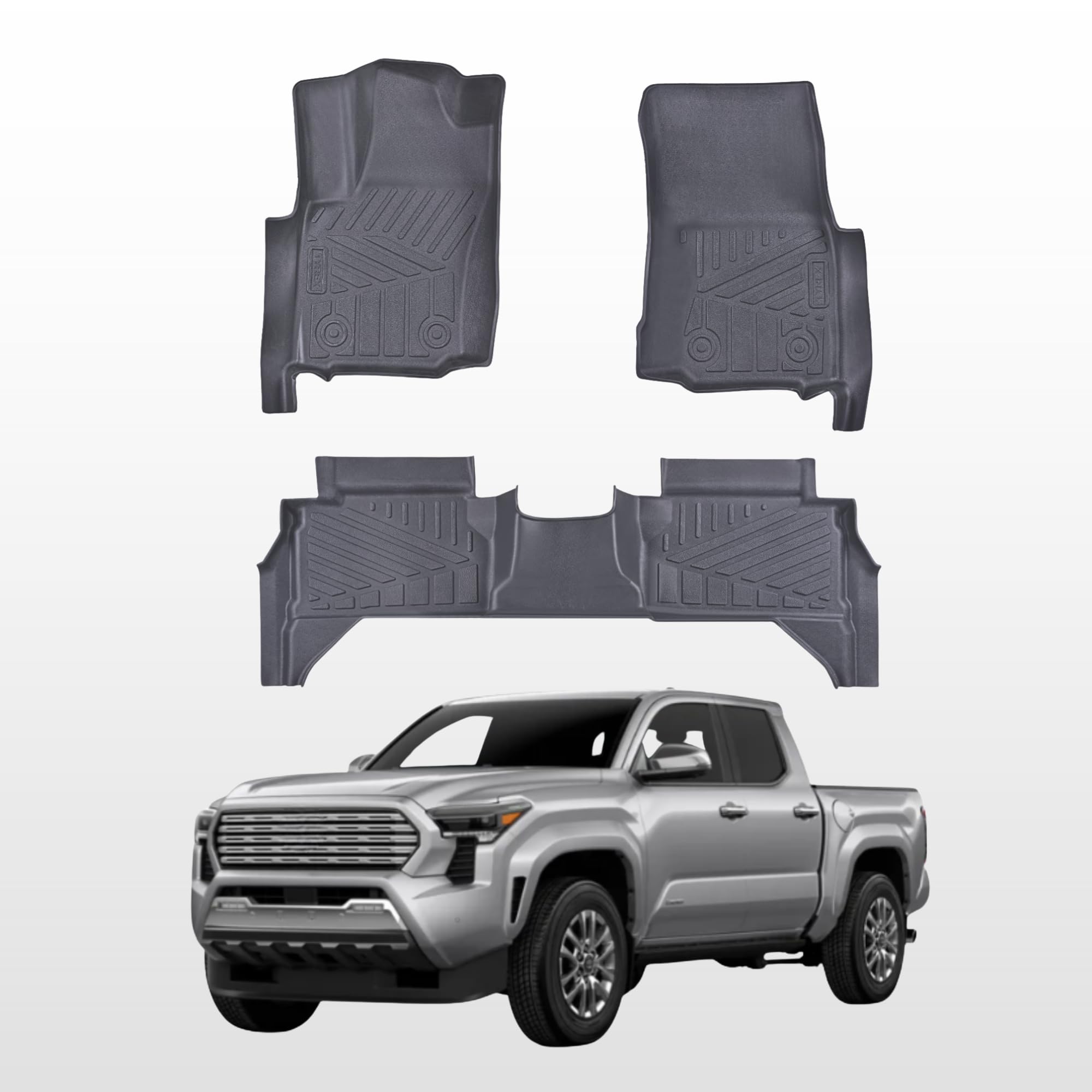 Tyrex Floor Mats Fit for Toyota Tacoma Double Cabin, Front and Rear Row ...