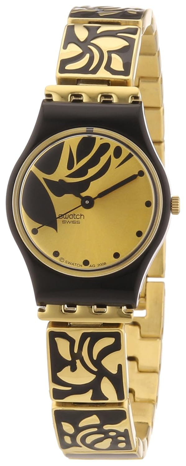 Swatch Ladies Golden Flowers Gold Dial Two Tone Bracelet Watch: Swatch ...